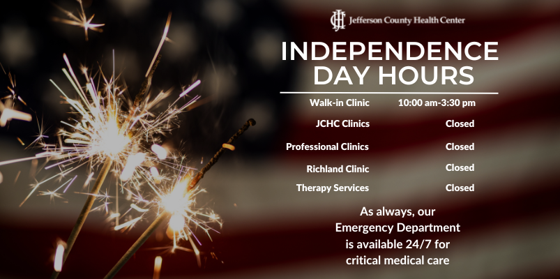 JCHC CLINICS AND JCHC WALK-IN CLINIC HOLIDAY HOURS